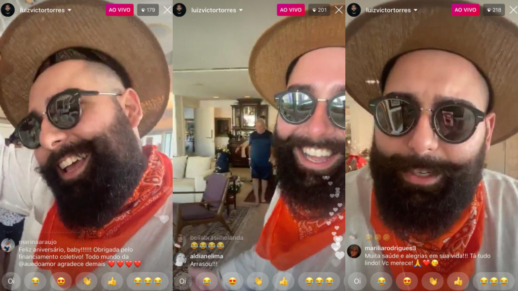 Luiz Victor Torres comemora aniversário em live com tema 'Coachella'